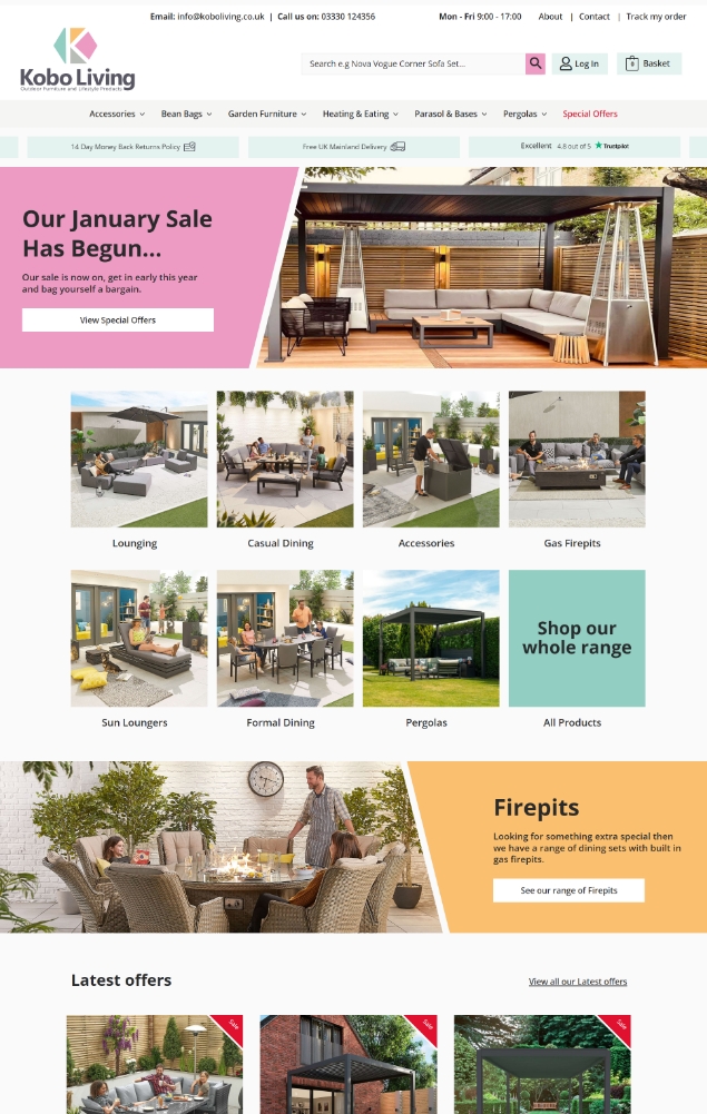 Kobo Living - New Ecommerce Website - Blaze Concepts