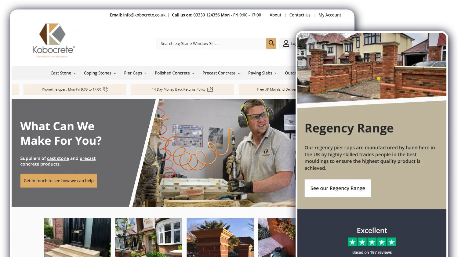 Ecommerce Website Design for Kobocrete - Blaze Concepts