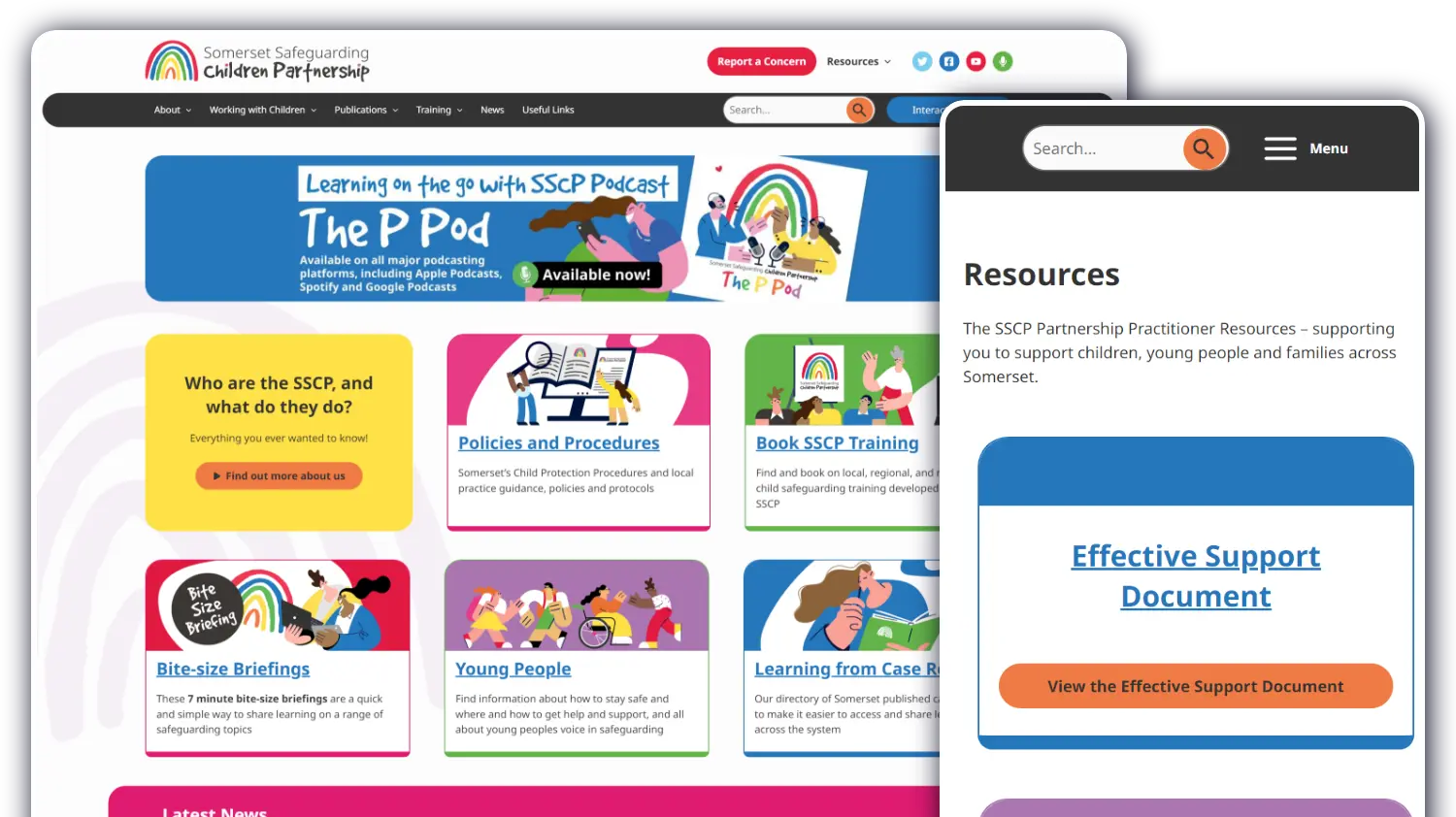 Somerset Safeguarding Children Website with Interactive Tools