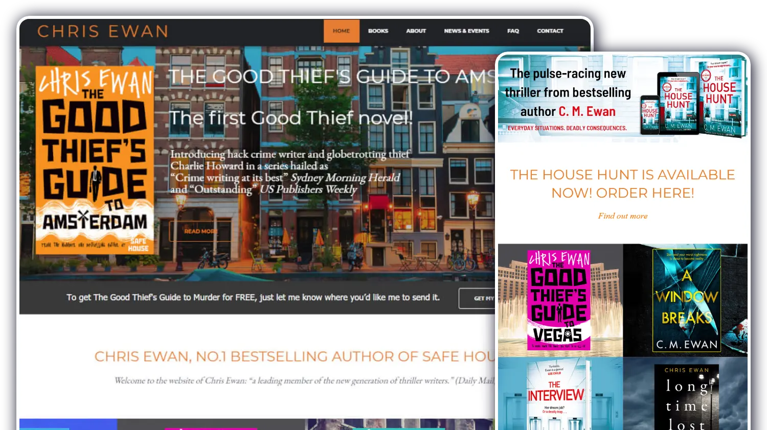 Chris Ewan - New Website for Book Author - Blaze Concepts
