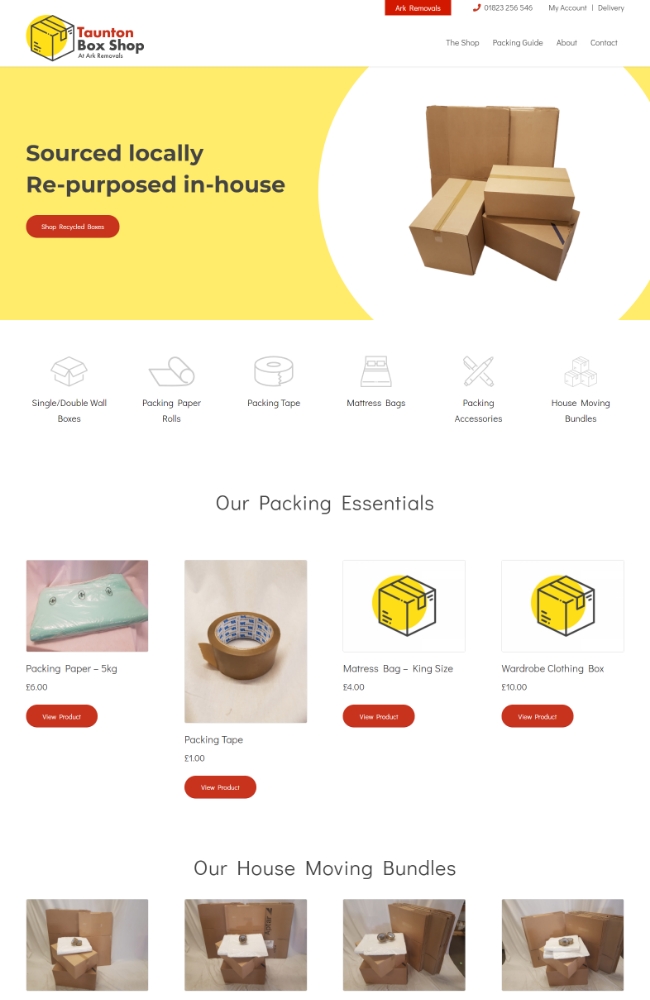 Ecommerce Website for Taunton Box Shop - Blaze Concepts