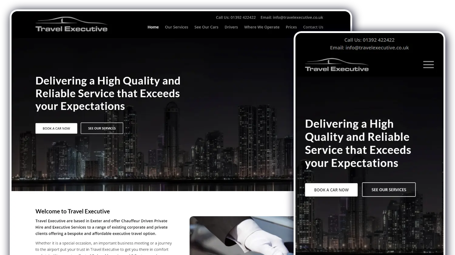 Travel Executive - Website for Chauffeur Driven Private Hire